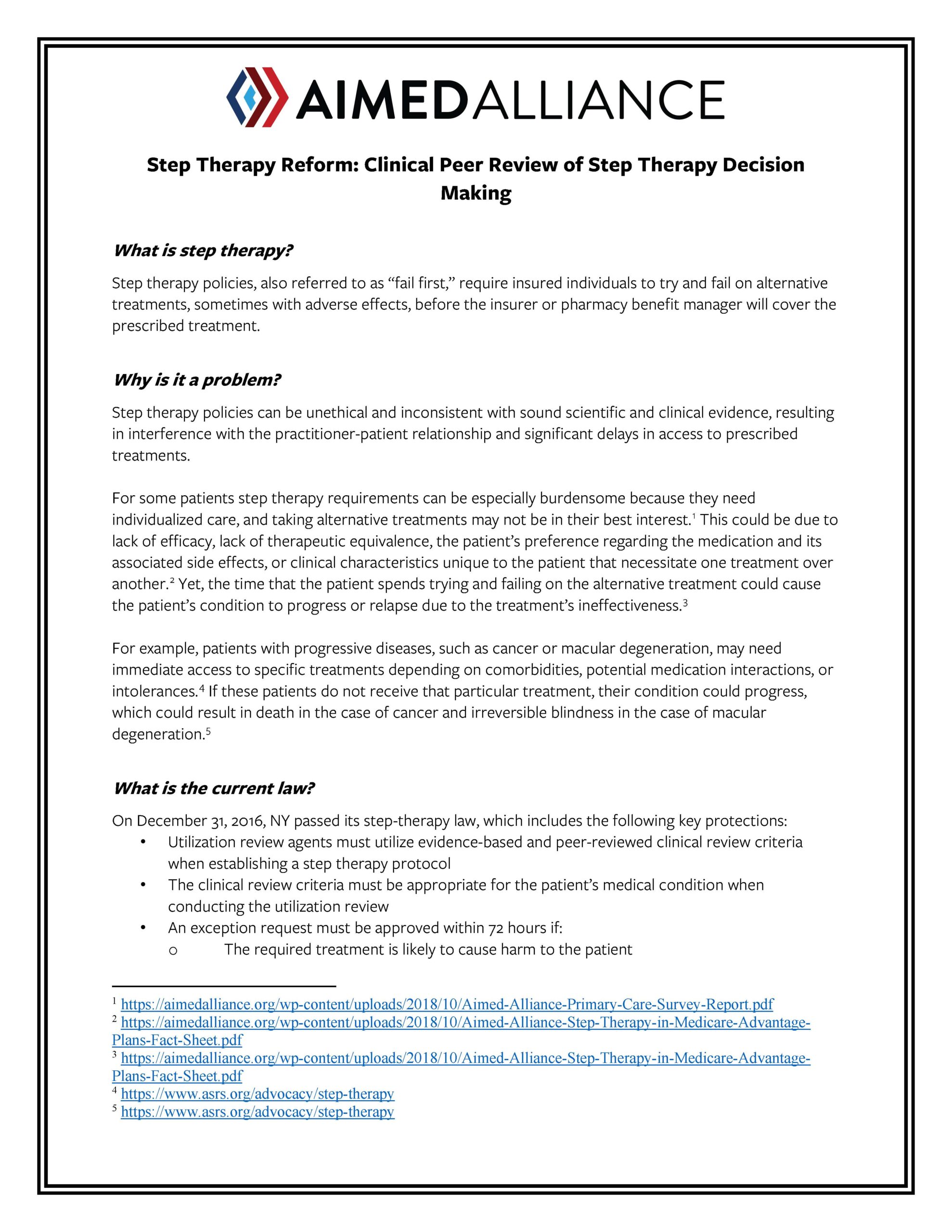 Step Therapy Reform: Clinical Peer Review of Step Therapy Decision ...